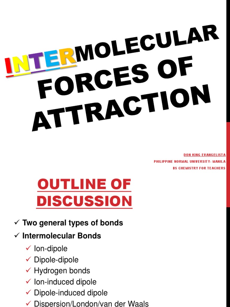 Intermolecular Forces of Attraction | PDF | Intermolecular Force ...