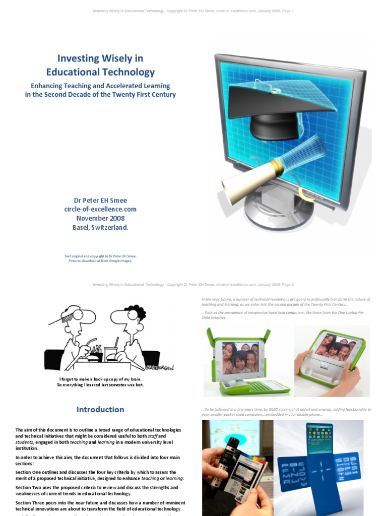 Investment in Educational Technology | PDF
