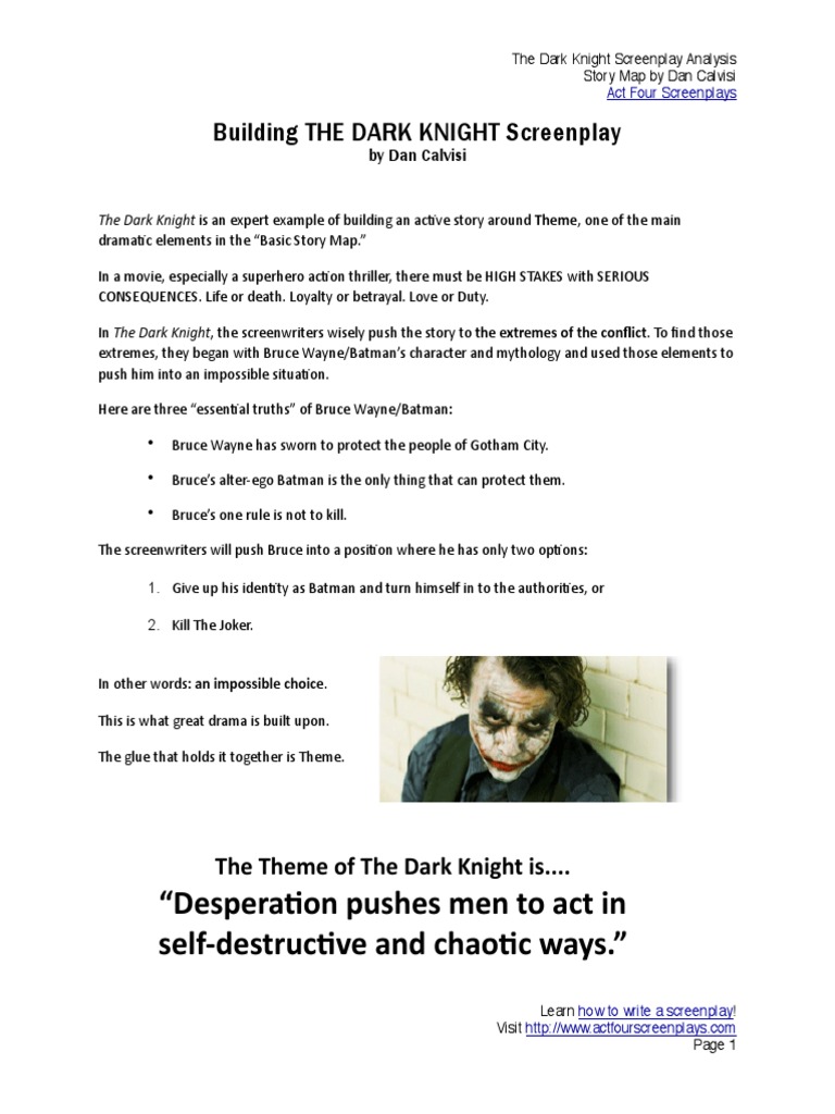 The Dark Knight Screenplay Breakdown | PDF | Leisure