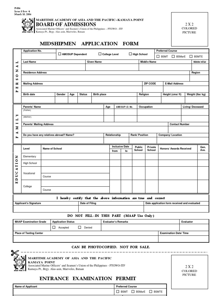 MAAP Midshipmen Application Form | PDF | Business