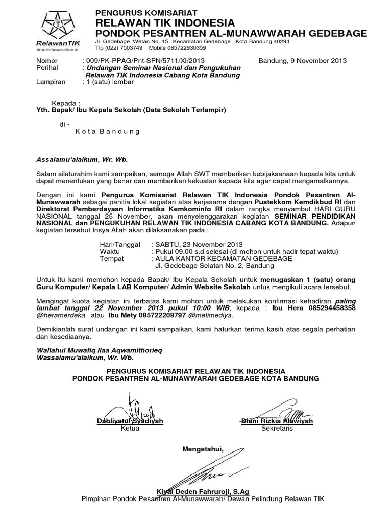 Contoh Surat Permohonan Peserta Seminar - ImanijoysJennings