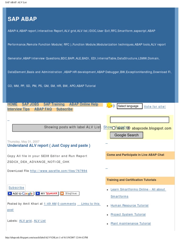 A Easy Reference For Alv Grid Control Pdf Information Technology