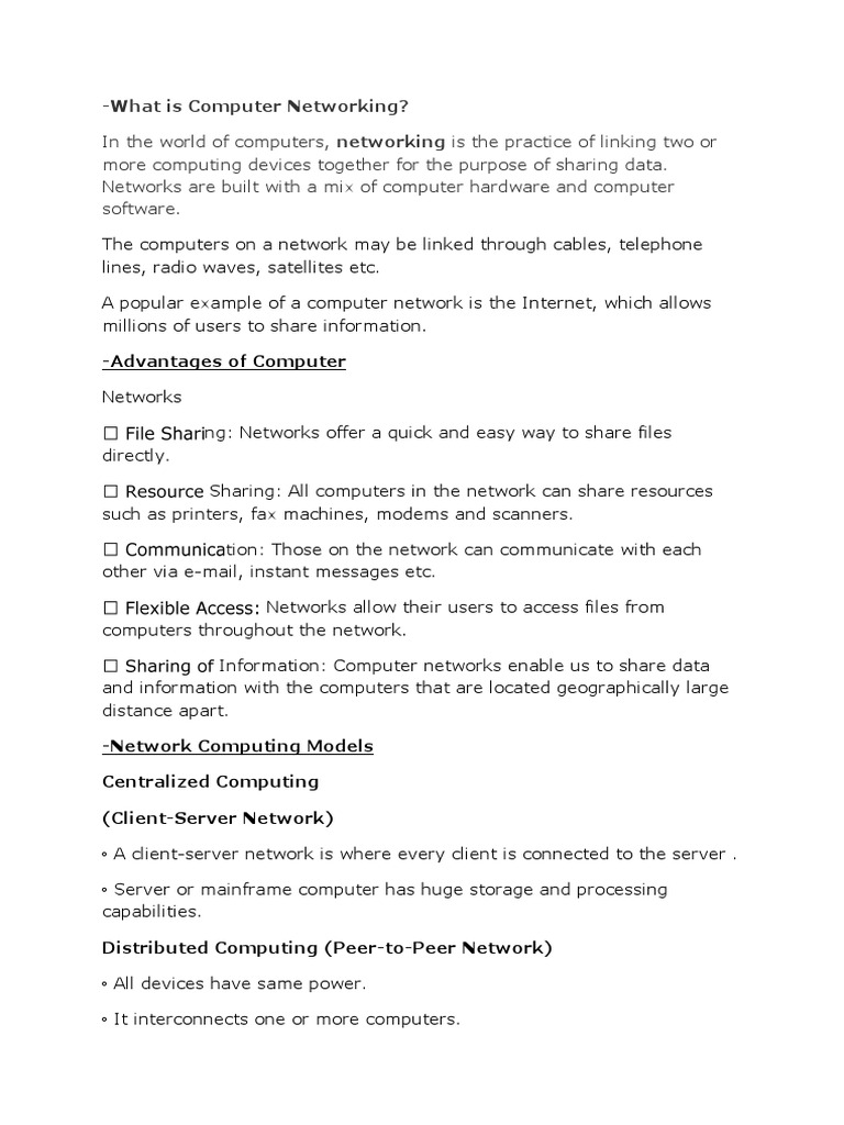 What Is Computer Networking | PDF | Communications Protocols | Computer ...