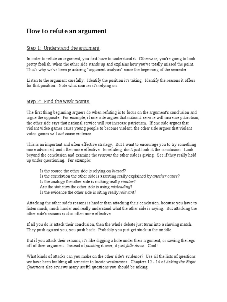 How to Refute an Argument | Argument | Fallacy | Free 30-day Trial | Scribd