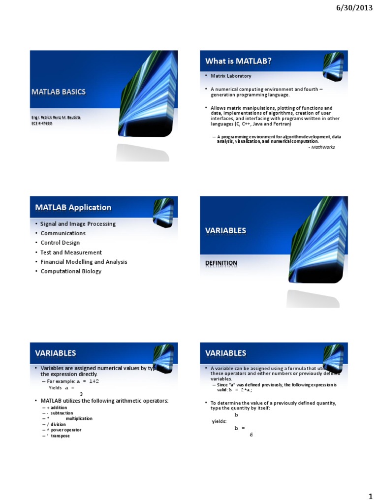 Matlab Basics | Download Free PDF | Matlab | Trigonometric Functions