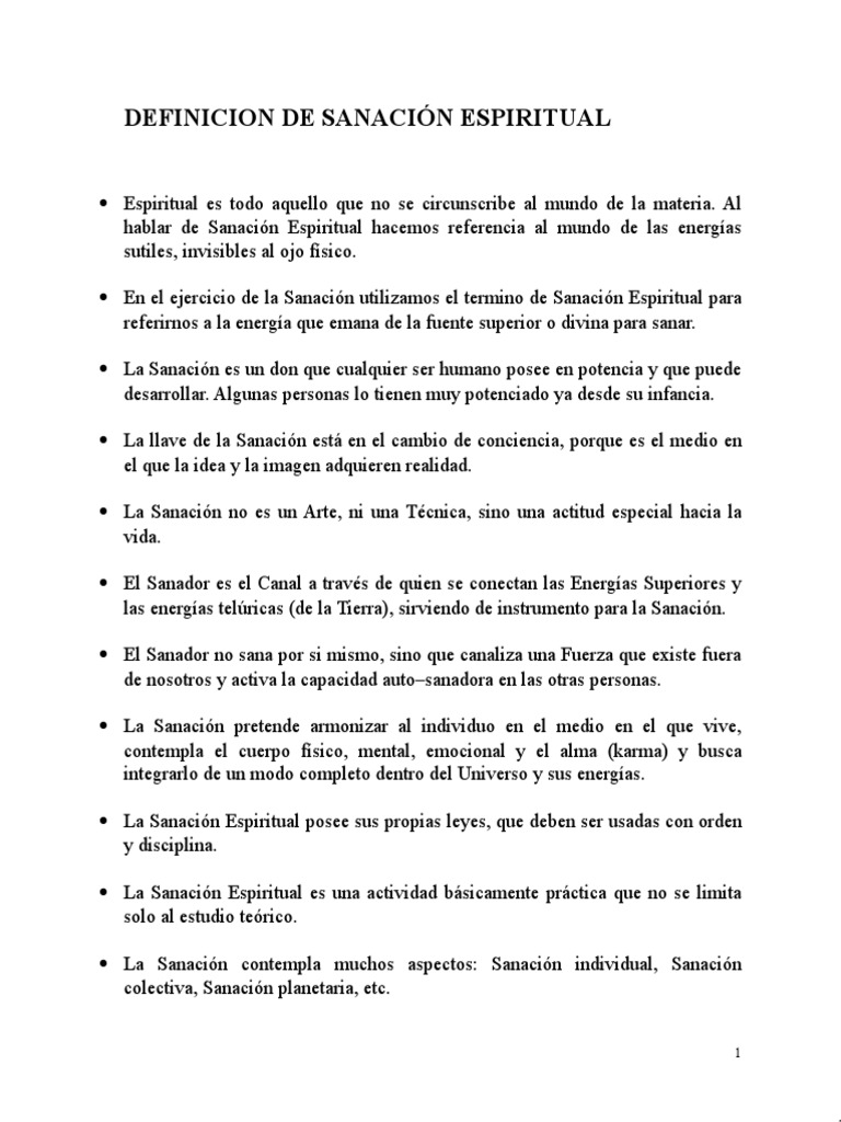 Definición de Sanación Espiritual | PDF | Relaciones personales ...
