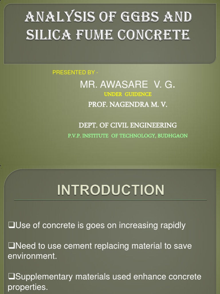 Seminar On Ggbs Concrete | PDF | Technology & Engineering
