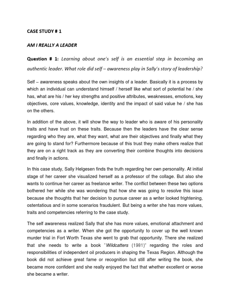 Leadership Cases (FINAL) | PDF | Self Awareness | Leadership