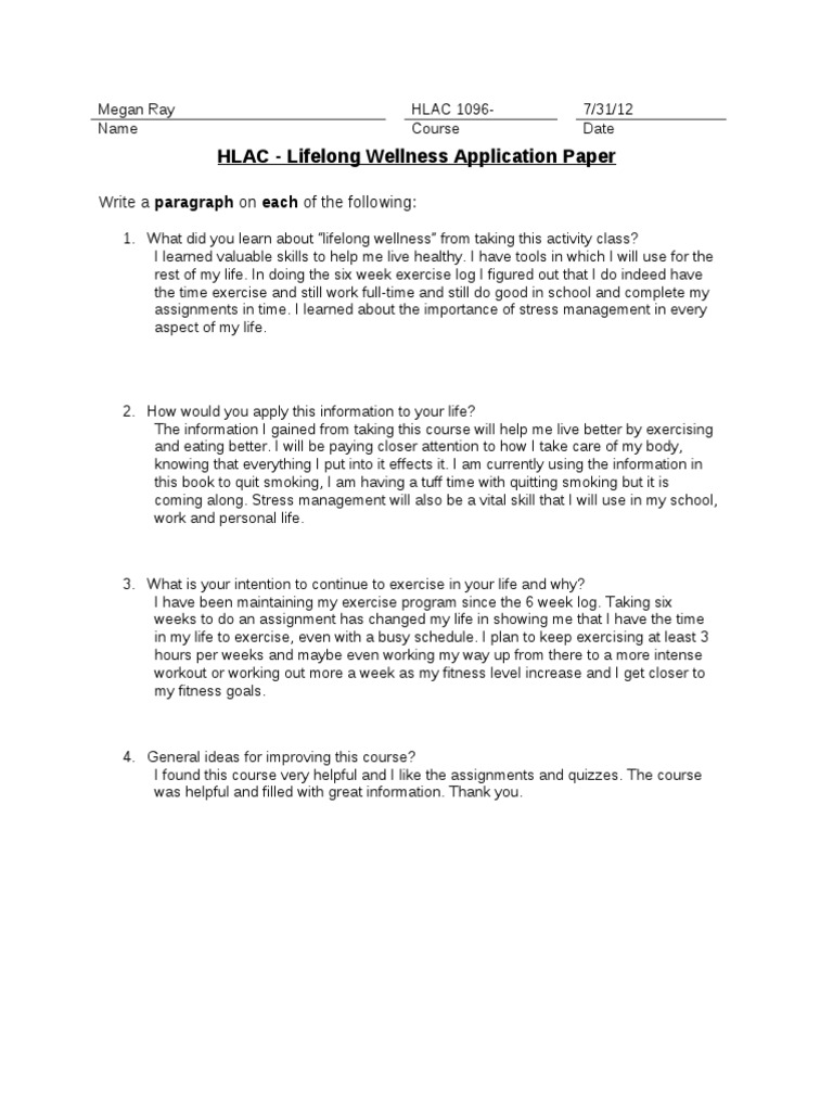 Lifelong Wellness Insights and Application | PDF