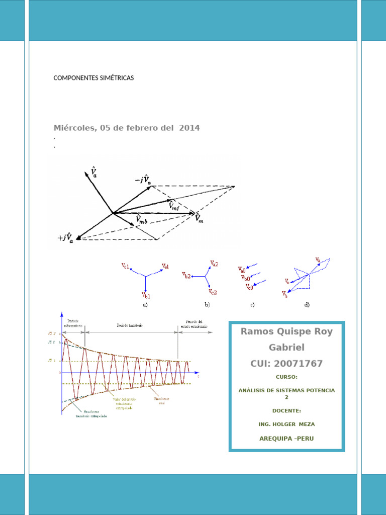 Componentes Simétricas | PDF | Impedancia eléctrica | Corriente eléctrica