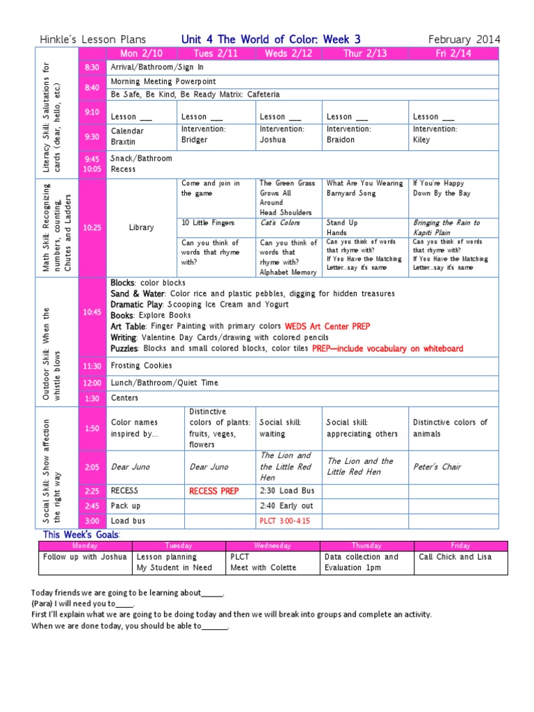 Lesson Plans Feb 10 | PDF