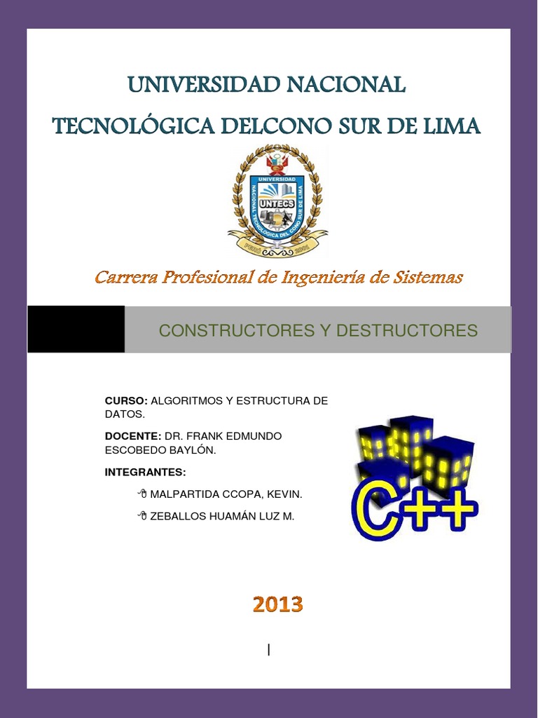 Constructores y Destructores | PDF | Constructor (Programación Orientada a Objetos) | Programación