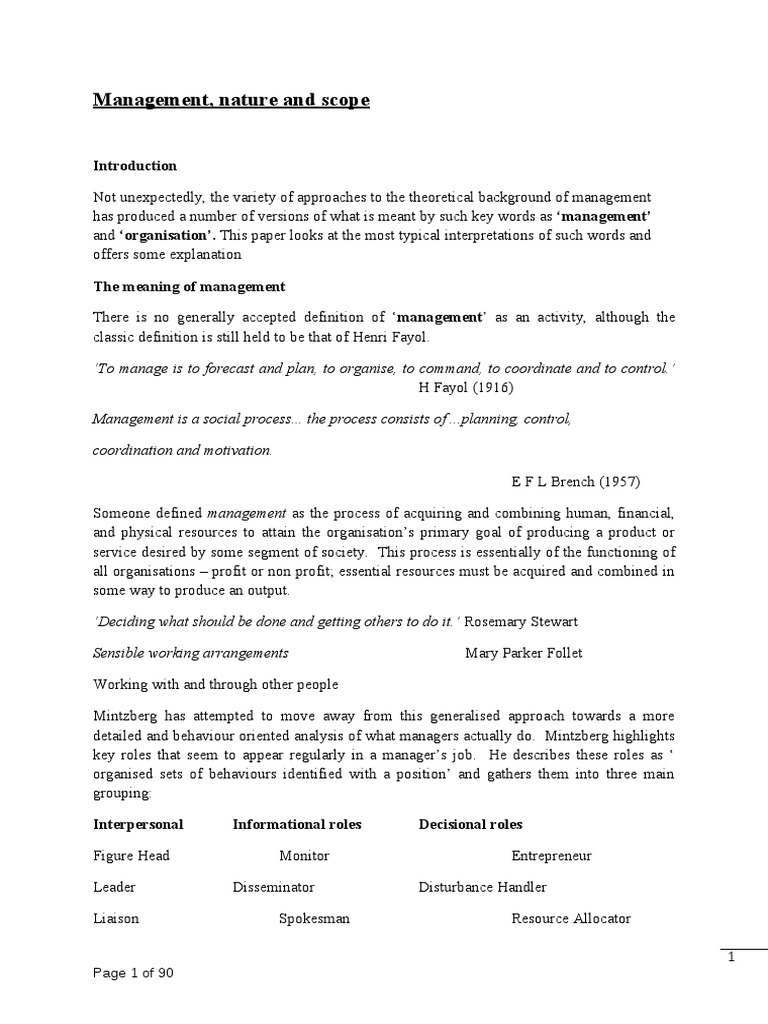 Management Notes | PDF | Leadership | Motivation