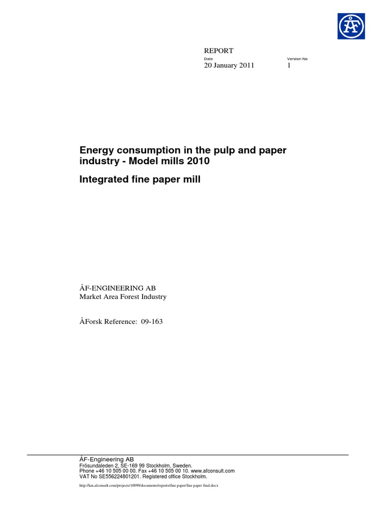 Energy Efficiency in Pulp Mills | PDF | Steam | Pulp (Paper)