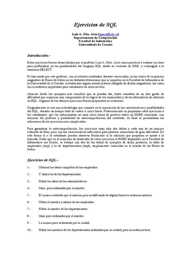 BD sql1 | PDF | SQL | Bases de datos