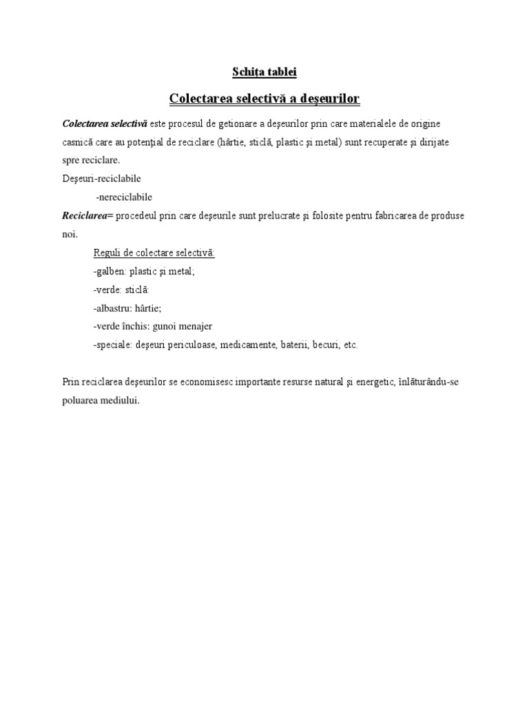 Colectarea Selectiva A Deseurilor | PDF
