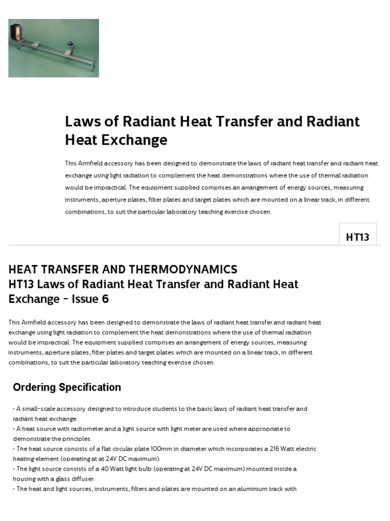 HT13 - Laws of Radiant Heat Transfer and Radiant Heat Exchange | PDF ...