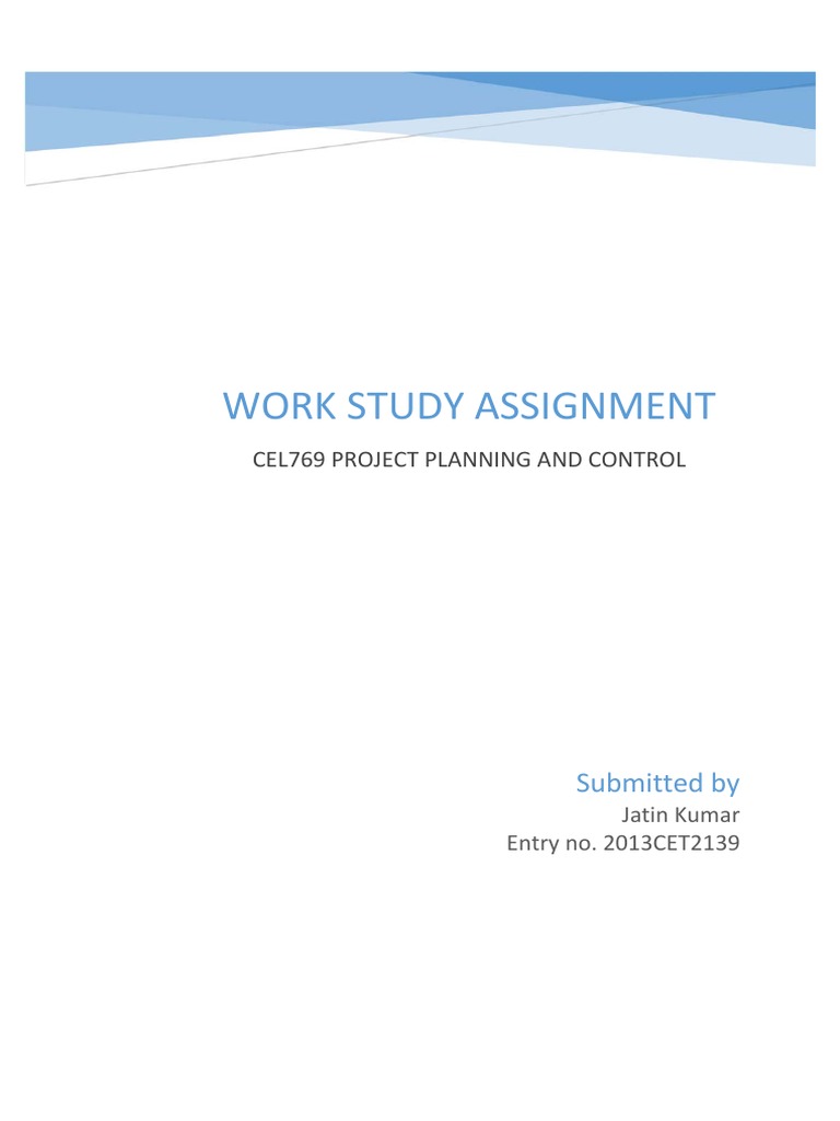 Work Study Assignment: Cel769 Project Planning and Control | PDF | Nature