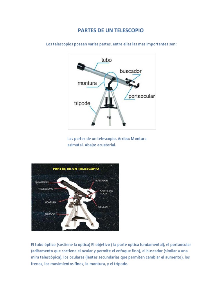 Partes de Un Telescopio | Telescopio | Radiación electromagnética