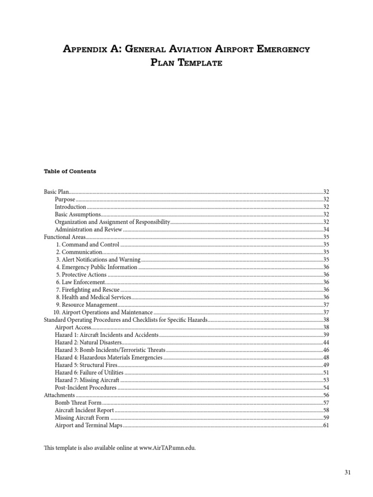 General Aviation Airport Emergency Plan | PDF | Incident Command System ...