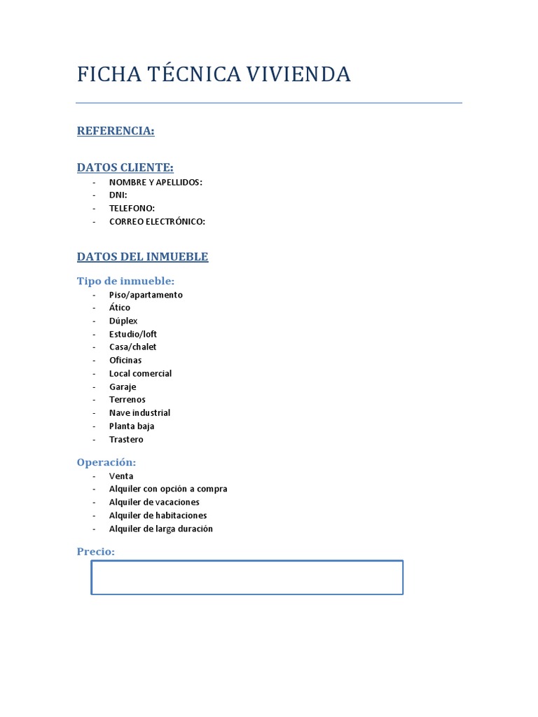 Modelo Ficha Tecnica Inmobiliaria