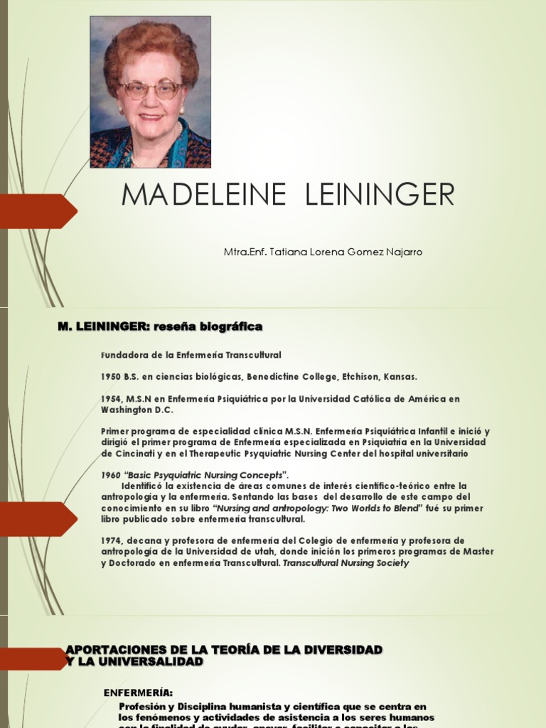 Madeleine Leininger | Enfermería | Bienestar