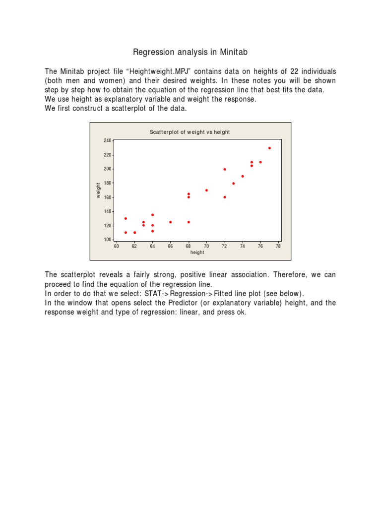 Regression Analysis In Minitab PDF