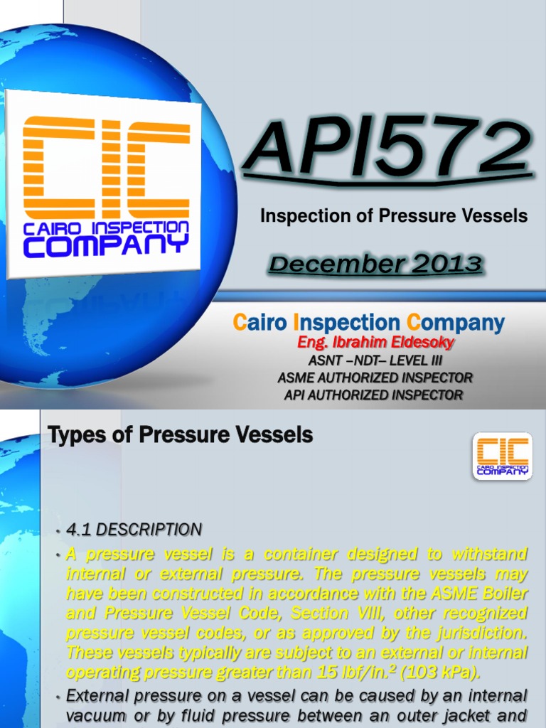 API RP-572 Inspection of Pressure Vessels Presentation | PDF | Welding ...