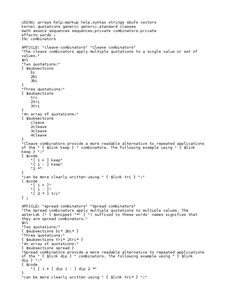 Cleave and Spread Combinators Explained | PDF | Areas Of Computer Science | Computer Programming