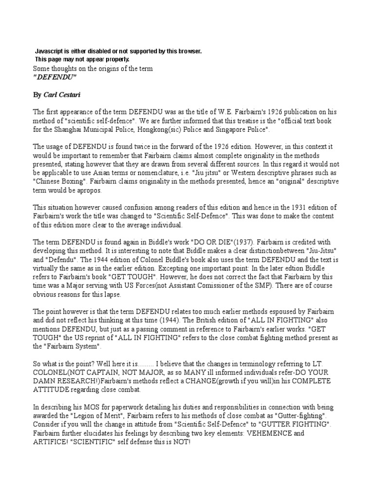 Defendu | PDF | Military | Military Science