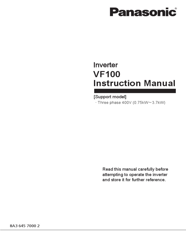 VF-100 Panasonic Inverters | PDF | Power Inverter | Power Supply