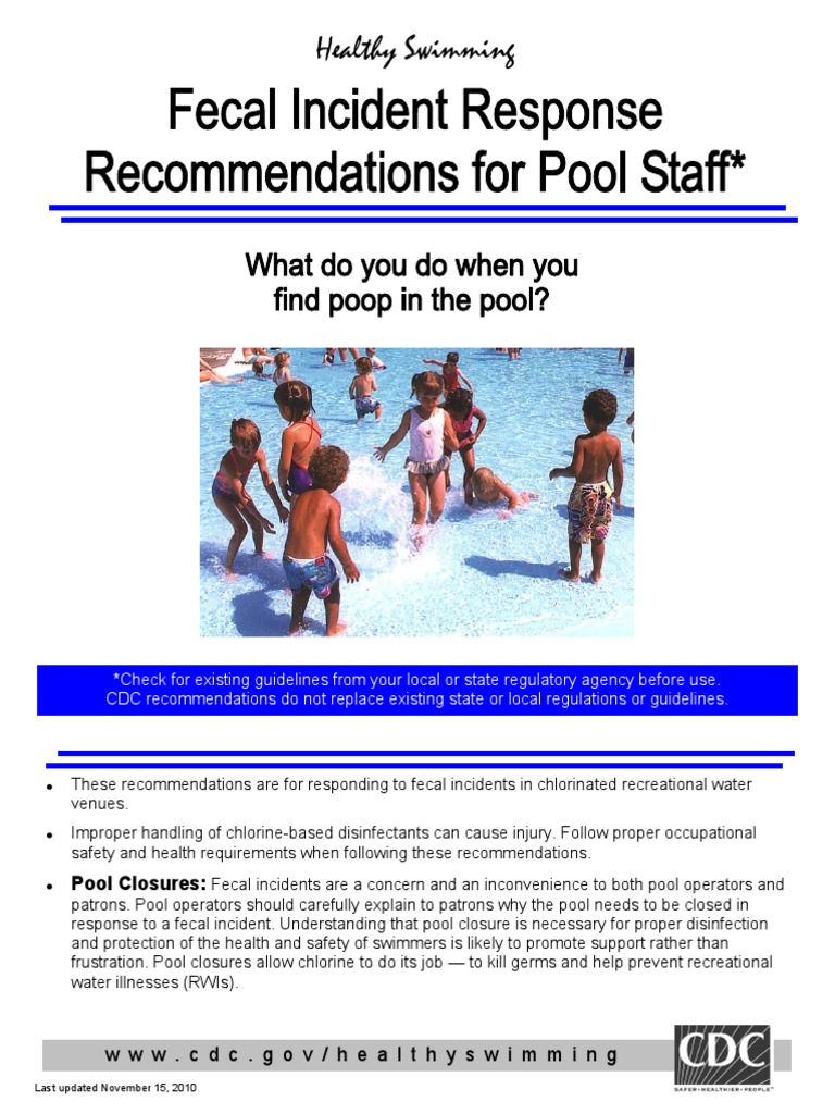 Fecal Incident Guidelines for Pools | PDF | Human Feces | Diarrhea