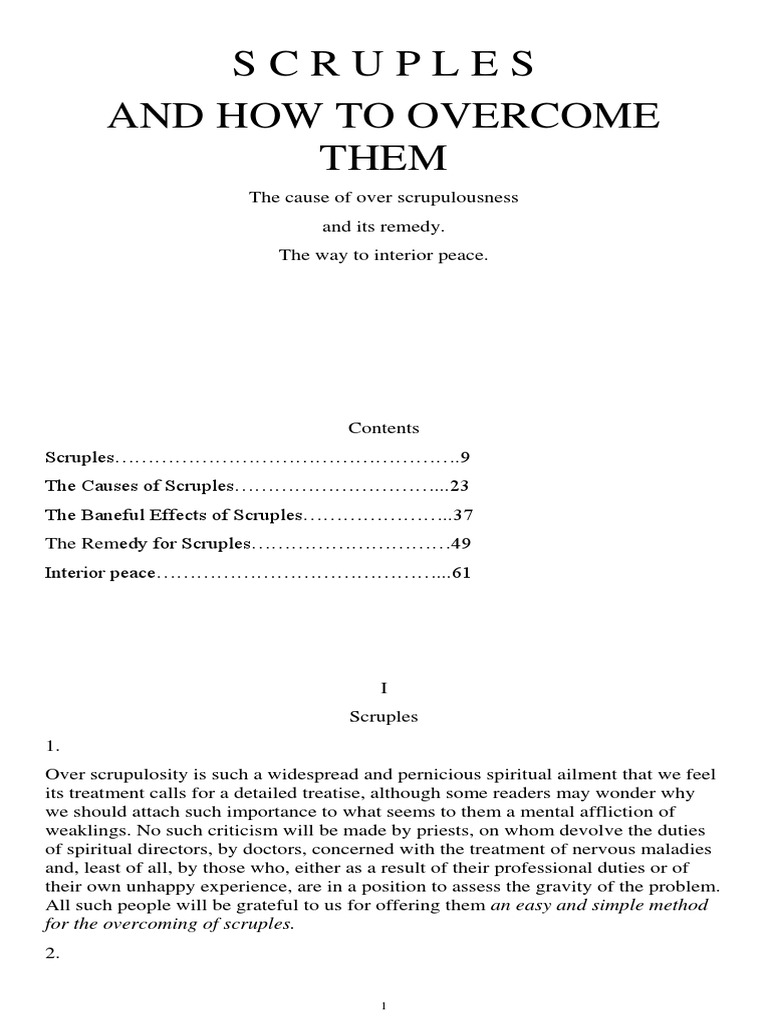 Scruples And How To Overcome Them: for the overcoming of scruples