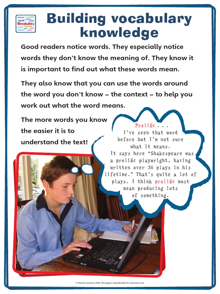 Building Vocabulary Poster | PDF