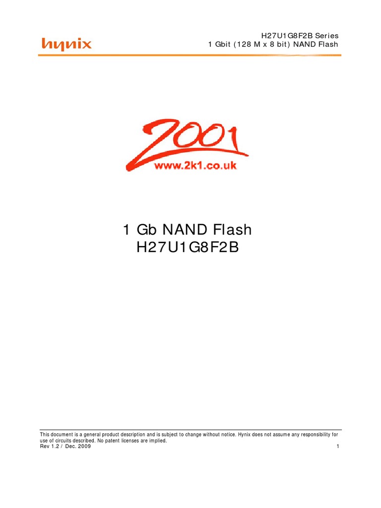 Hynix Nand 128mo H27u1g8f2bt | PDF | Flash Memory | Input/Output