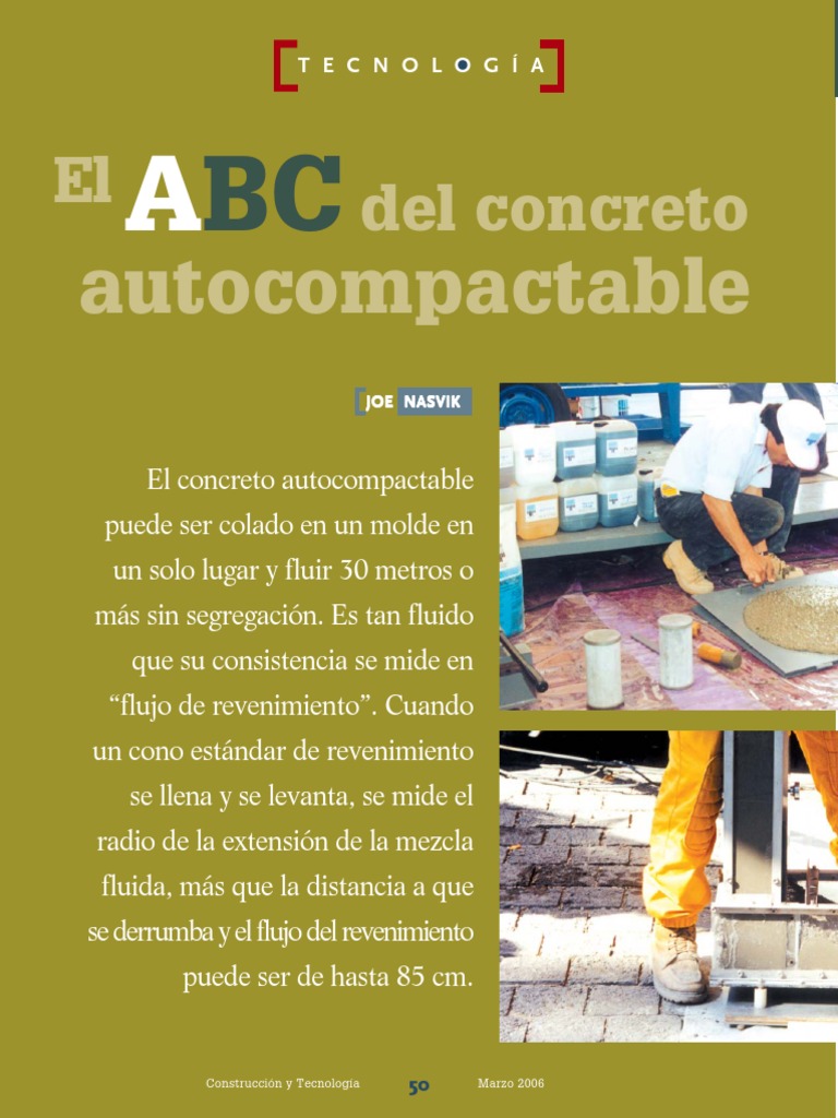 Concreto Autocompactable: Ventajas y Uso | PDF | Hormigón | Cemento