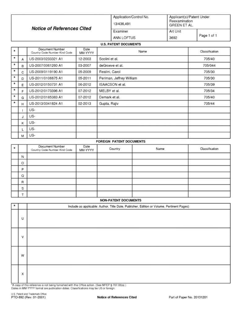 US20130262294 A1 Form 892 | PDF | Foreign Language Studies