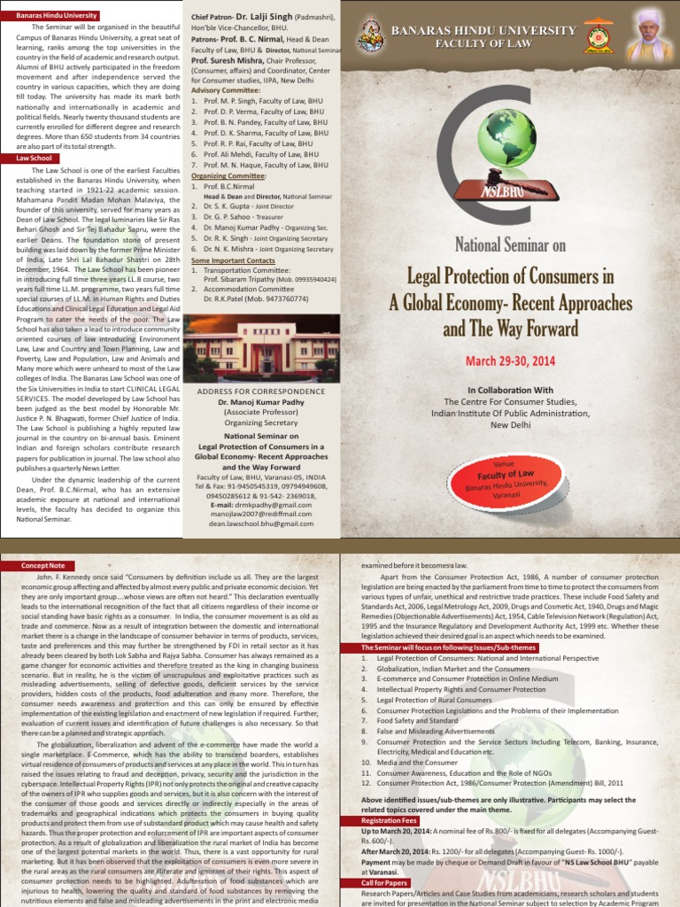 National Seminar on Legal Protection of Consumers in A Global Economy ...