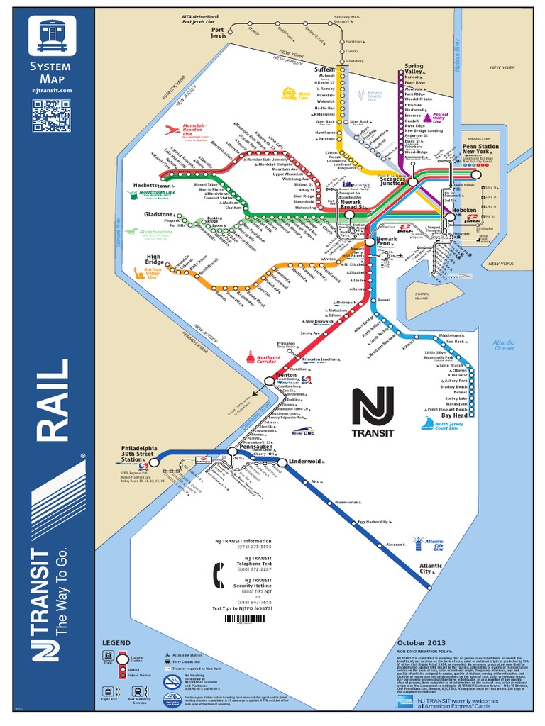 Rail System Map | PDF | Nj Transit | Passenger Rail Transport