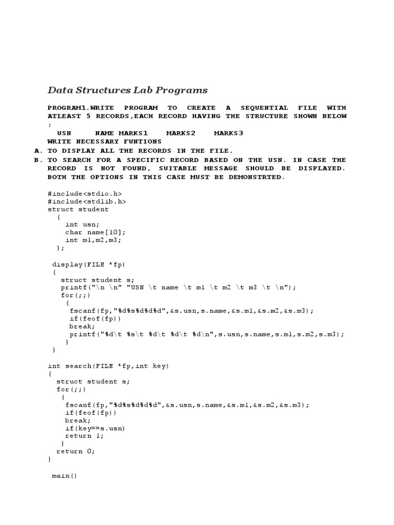The Vtu Blogger Data Structures Lab Programs Pdf Queue Abstract Data Type Computer Data