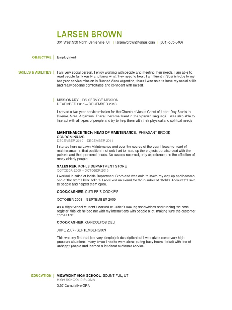 The Resume | PDF | The Church Of Jesus Christ Of Latter Day Saints ...