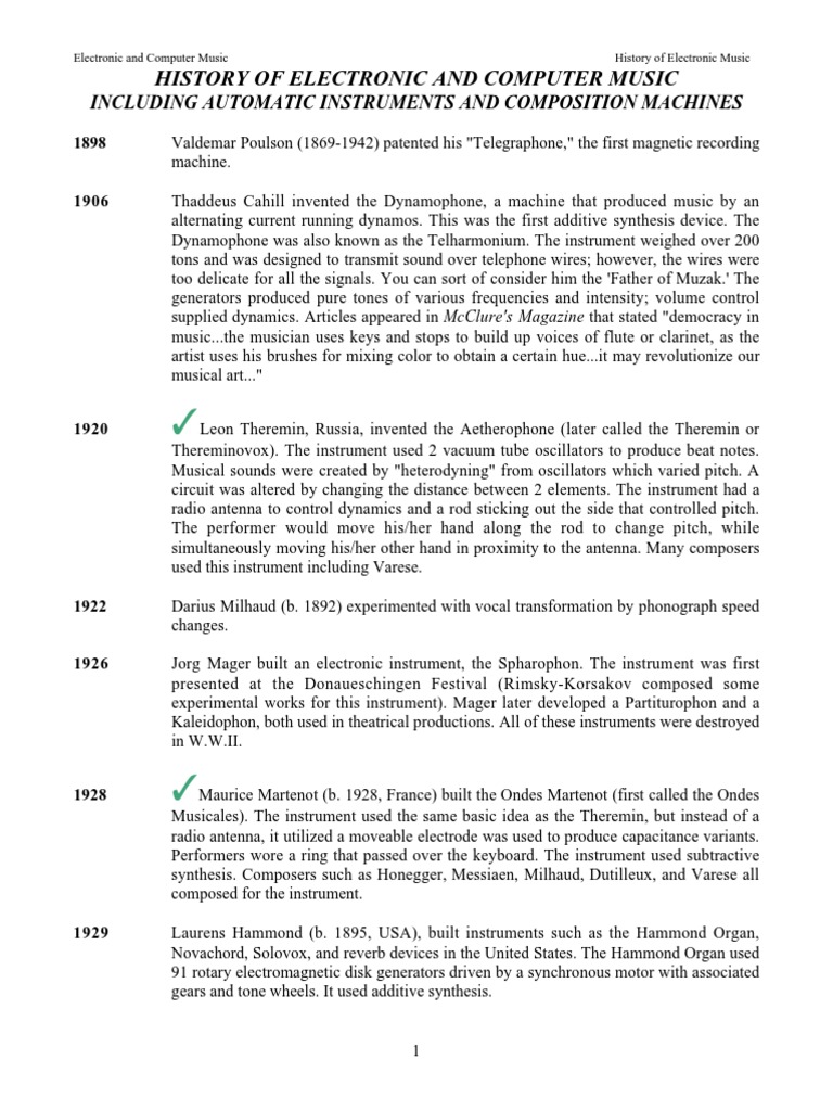 EDM History | PDF | Art | Classics