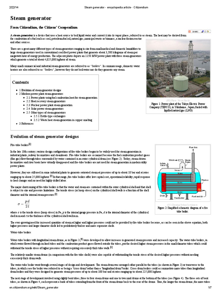 Steam Generator - Encyclopedia Article - Citizendium | PDF ...