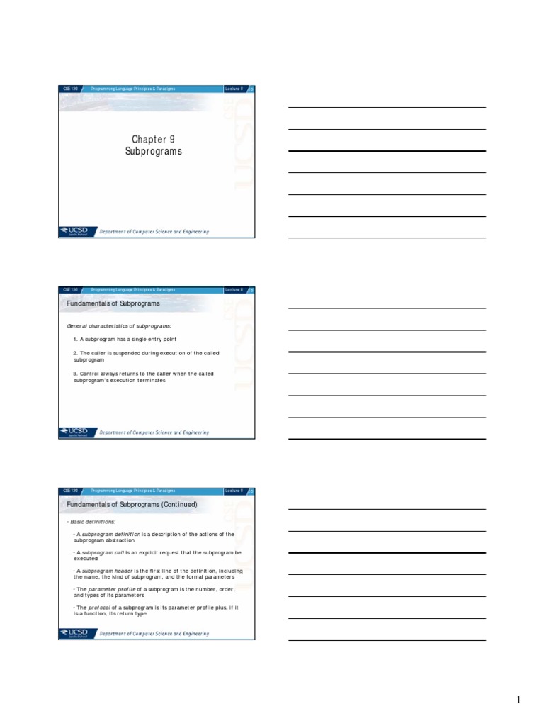 Fundamentals of Subprograms | PDF | Subroutine | Parameter (Computer Programming)