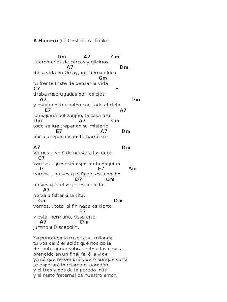 A Homero - Tango | PDF