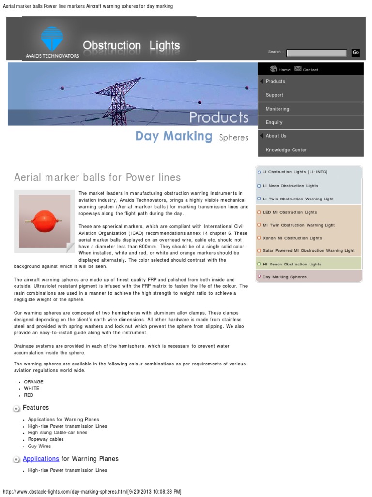 Aerial Marker Balls Power Line Markers Aircraft Warning Spheres | PDF ...