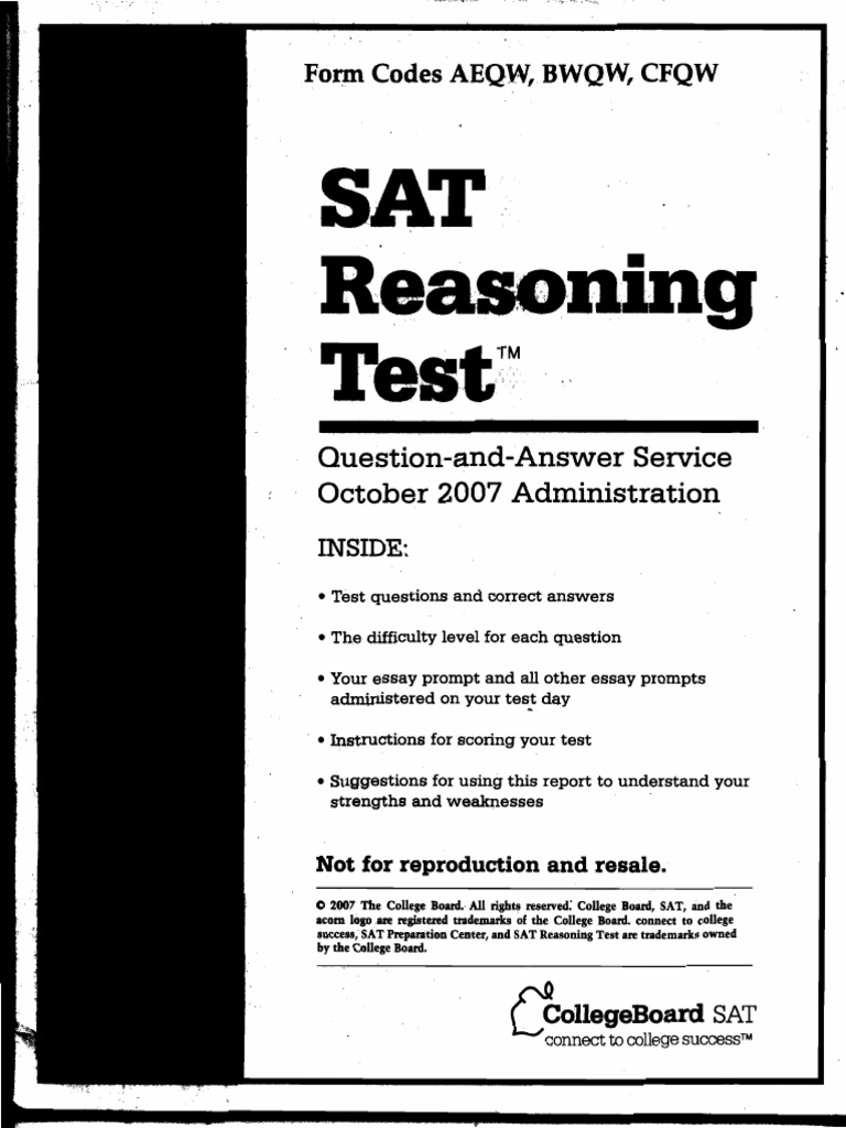 Sat Reasoning Test | PDF
