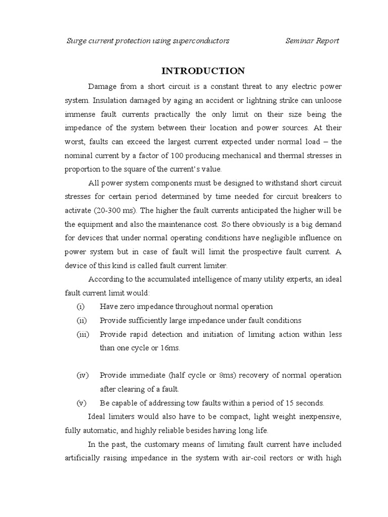 Surge Current Protection Using Superconductors | PDF ...