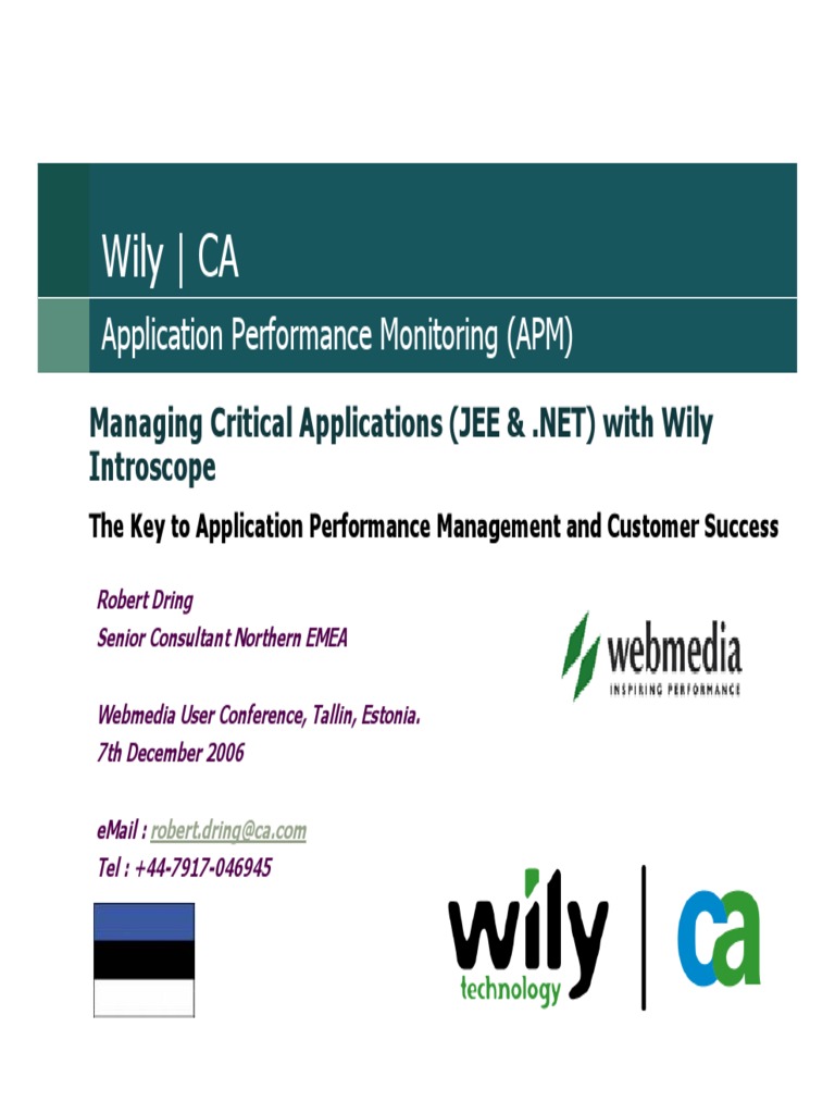 WILY, Managing Critical Applications With Wily Introscope, Robert Dring | PDF | Java ...