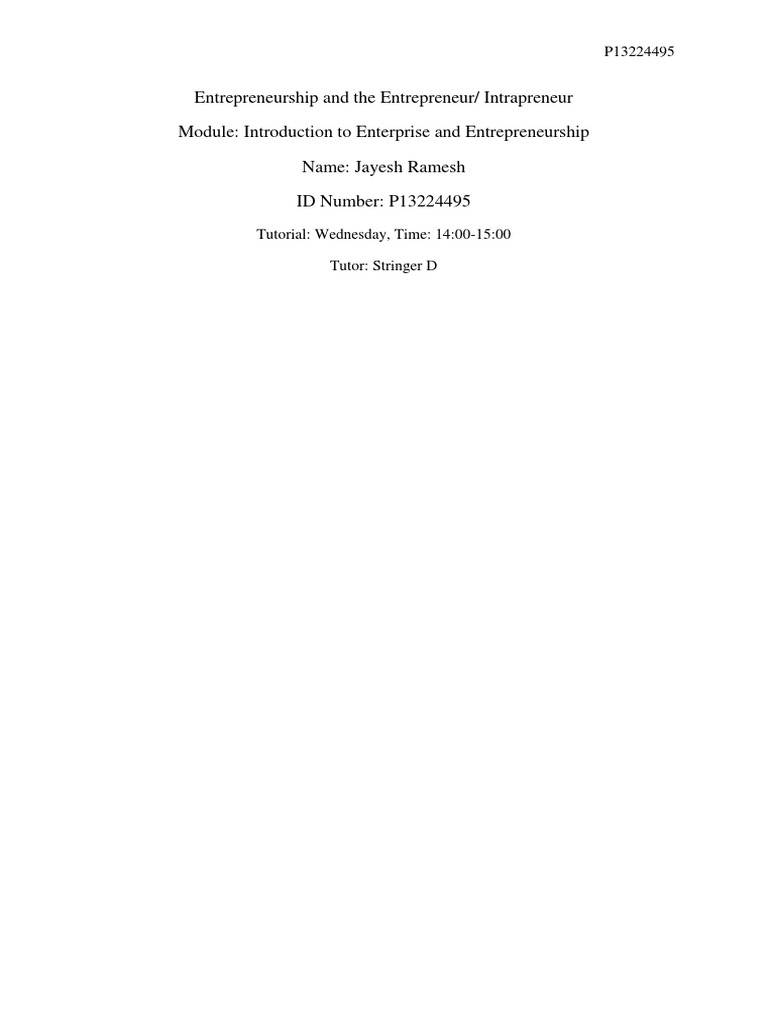 An Introduction To Enterprise and Entrpreneuership | PDF | Tesco ...